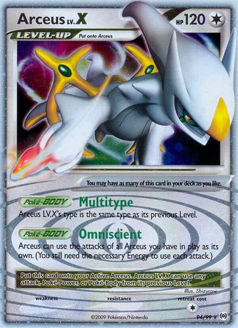 Arceus Lv X 9499 Ultra Rare Premium Pokemon Card