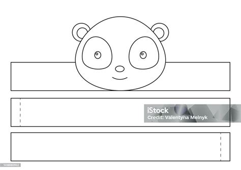 인쇄 가능한 팬더 종이 크라운 생일 크리스마스 베이비 샤워를위한 Diy 컷 파티 리본 템플릿 엔터테인먼트를위한 재미있는 액세서리