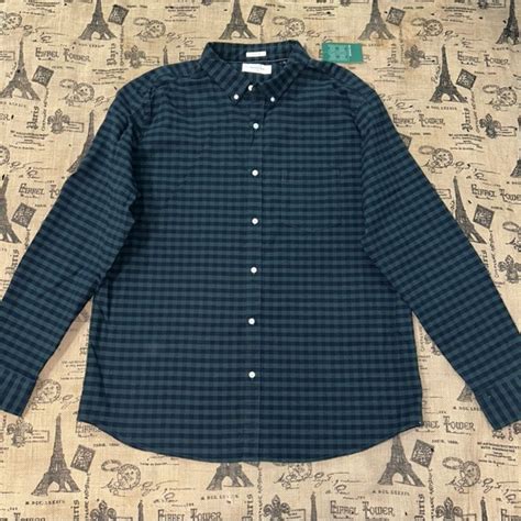 Hawker Rye Shirts Hawker Rye Nwt Green Navy Blue Modern Stretch Oxford Hunter Check Shirt