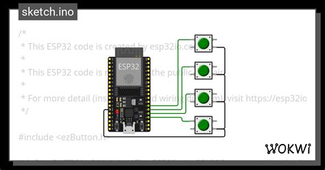 4 BotÕes Mostra Ligdesl Wokwi Esp32 Stm32 Arduino Simulator
