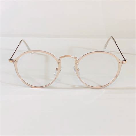 Rimless Clear Lens Circle Glasses Etsy