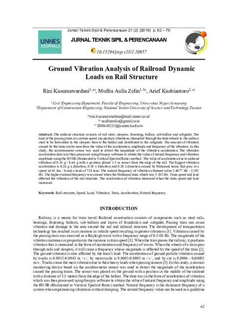 pdf ground vibration analysis of railroad dynamic loads on rail structure