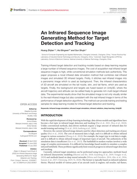 Pdf An Infrared Sequence Image Generating Method For Target Detection