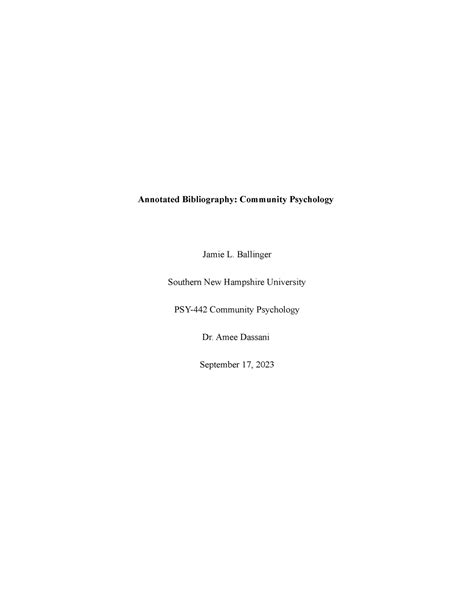 Annotated Bibliography Module 3 Annotated Bibliography Community