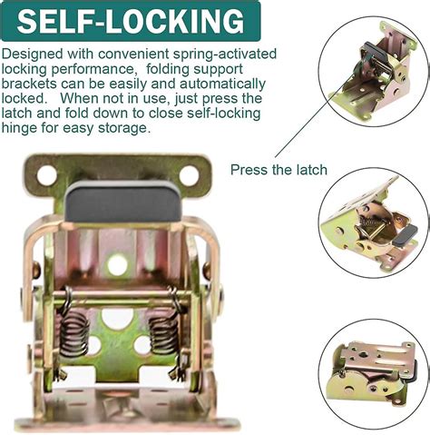 4 Psc Foldable Bracketheavy Duty Foldable Self Locking Hinge 90 Degrees