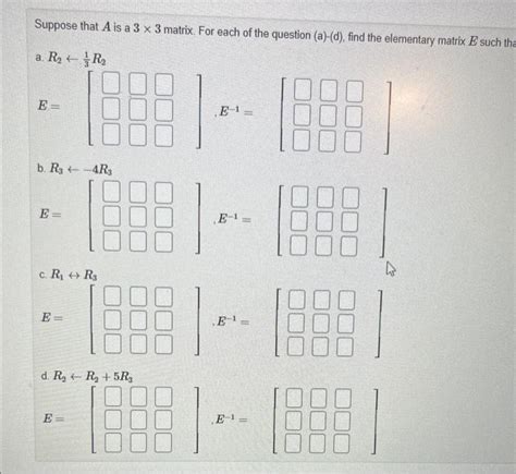 Solved Suppose That A Is A 3×3 Matrix For Each Of The
