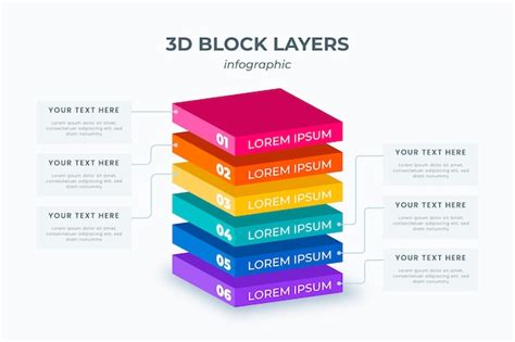 Free Vector 3d Design Block Layers Infographic