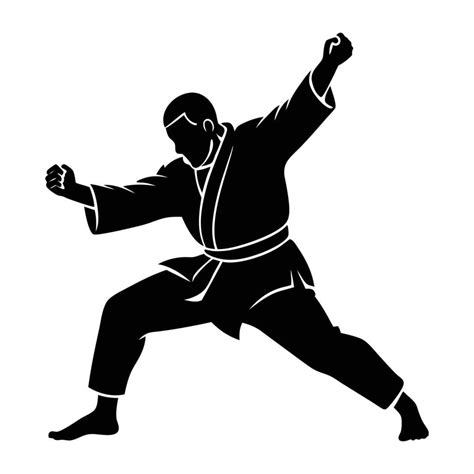 Karate Man Silhouette 60628618 Vector Art At Vecteezy