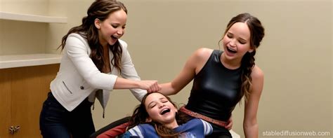 Jennifer Lawrence Tickled By Jenna Ortega Stable Diffusion Online
