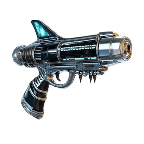 복잡한 세부 사항이있는 미래의 실버 및 블랙 공상 과학 스타일 블래스터 건 공상 과학 블래스터 실버 블래스터 블랙 블래스터 Png 일러스트 및 이미지 에 대한 무료