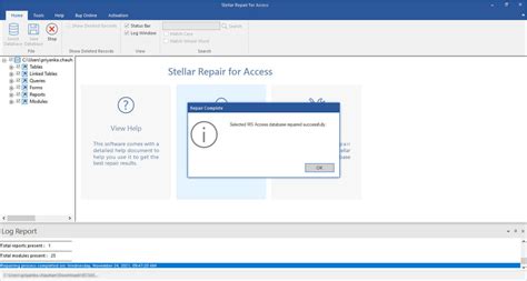 screenshots for stellar repair for access