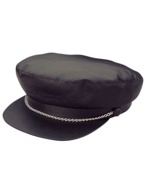 Deluxe Black Biker Vinyl Hat