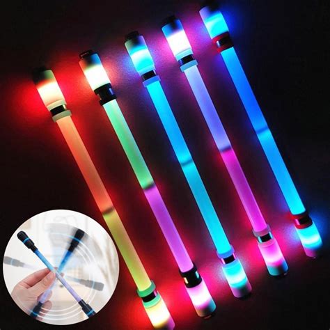 Feature Cartoon Rotating Gaming Pen LED Luminescent Rolling Spinning Pen Anti Slip Release