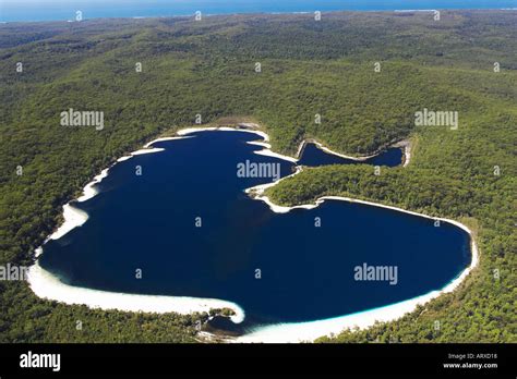 Lake McKenzie K Gari Fraser Island Queensland Australia Aerial Stock