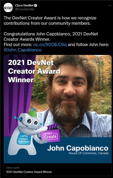 John Capobianco On Linkedin Thankyou Community Networkautomation Devnetcreate Cisco