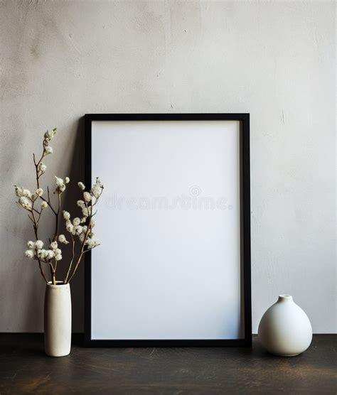 Beautiful Interior Space With Small Decorations And Mock Up Frames On The Wall Generative Ai