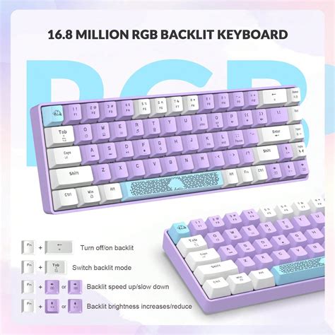 SHEIN T Mechanical Keyboard Lavender Blue Switch SHEIN USA