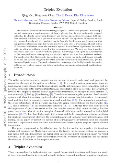 Pdf Triplet Evolution