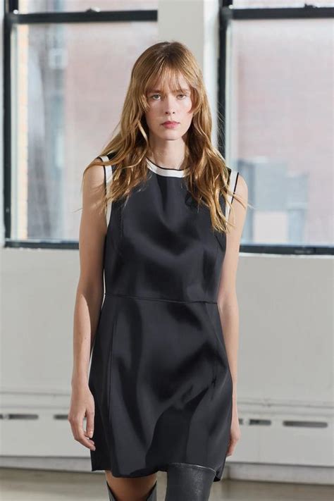 Contrast Satin Dress Zw Collection Black Zara Australia
