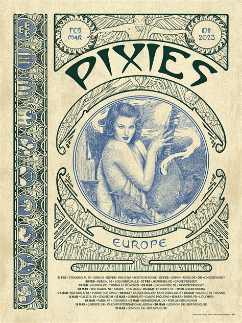 Pixies European Tour 23 Pittides | Blue Edition | PosterDrops.com