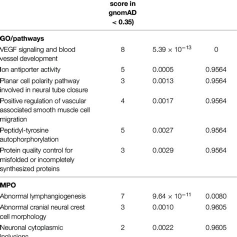 Top Six Gene Set Clusters For Truncating Ultra Rare Variant Burden