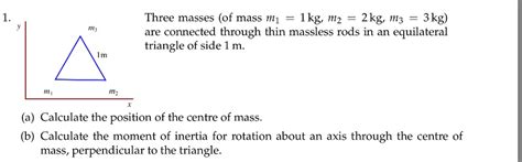 Solved Three Masses Of Mass Mp 1kg M2 2kg M3 3kg Are Connected