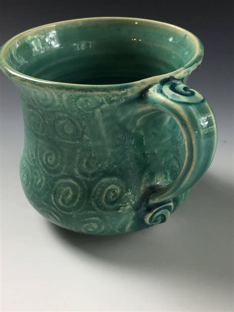 Ready To Ship Comfort Mug Stoneware Mug Spiral Mug By Leslie Freeman