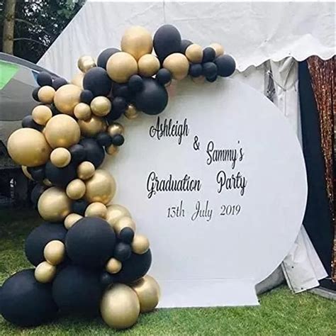 110 stücke Schwarz Gold Silbrig Ballon Bogen Girlande Bausatz Chrom