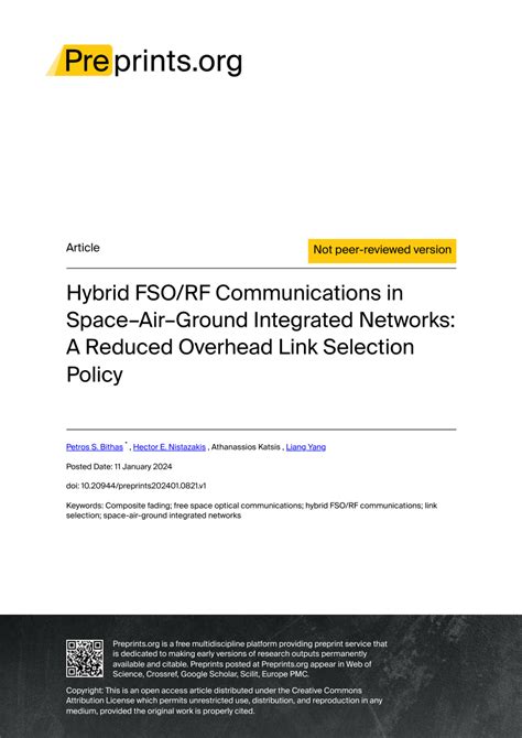 Pdf Hybrid Fsorf Communications In Spaceairground Integrated Networks A Reduced Overhead