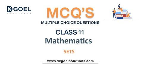 Mcq Questions Class 11 Mathematics Chapter 1 Sets With Answers