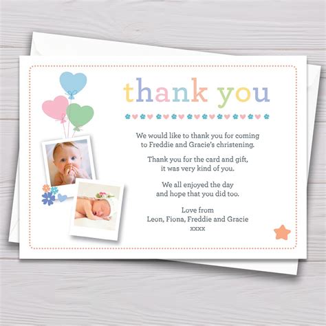 Free Printable Custom Christening Thank You Card Temp