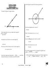 Section 2 Angles Workbook Pdf Section 2 Angles Use The Figure To Answer The Following
