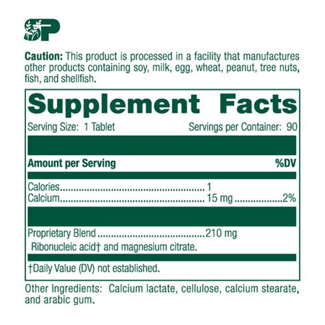 Standard Process Ribonucleic Acid RNA 90 Tablets Albochemicals Lab And Science Supplies
