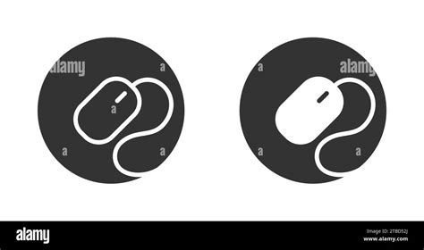 Computer Mouse Icon Circle Buttons Vector Illustration Stock Vector