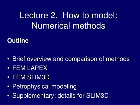 PPT Lecture 2 How To Model Numerical Methods PowerPoint Presentation ID 3302526