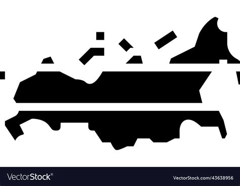 Russia Country Map Flag Glyph Icon Royalty Free Vector Image