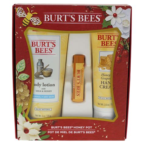 Burts Bees Honey Pot T Set Honey Body Lotion Hand Cream And Lip