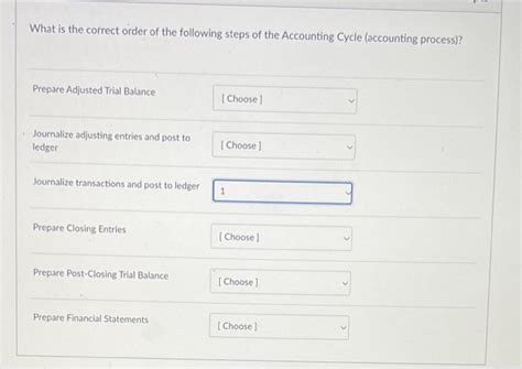 Solved What Is The Correct Order Of The Following Steps Of Chegg
