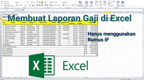 Membuat Laporan Gaji Di Excel Menggunakan Rumus IF YouTube