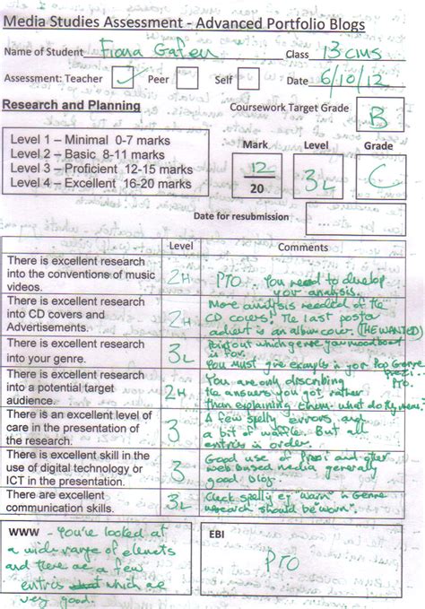 Fiona Grafen Teacher Assessment