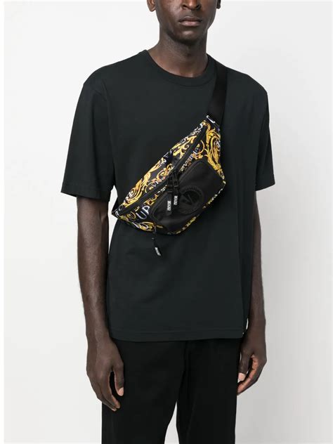 Versace Jeans Couture Logo Lock Barocco Print Belt Bag Black Farfetch