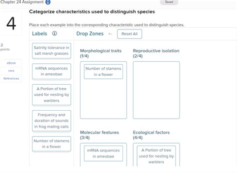 Solved Categorize Characteristics Used To Distinguish
