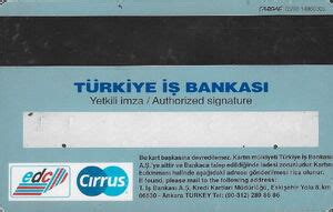 Bank Card Bankamatik Türkiye İş Bankası Türkiye Turkey Col TR MS