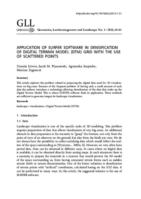 Pdf Densifying Digital Terrain Models With Surfer