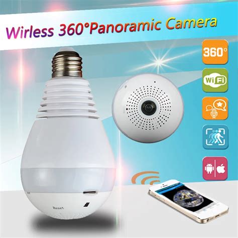 P Degree Wireless IP Camera Bulb Light FishEye Smart Home CCTV D VR Camera MP Home