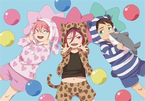 Matsuoka Rin Yamazaki Sousuke And Shigino Kisumi Free Drawn By Ronisuke Danbooru
