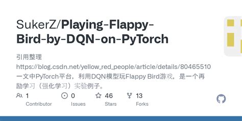 Github Sukerz Playing Flappy Bird By Dqn On Pytorch Https Blog