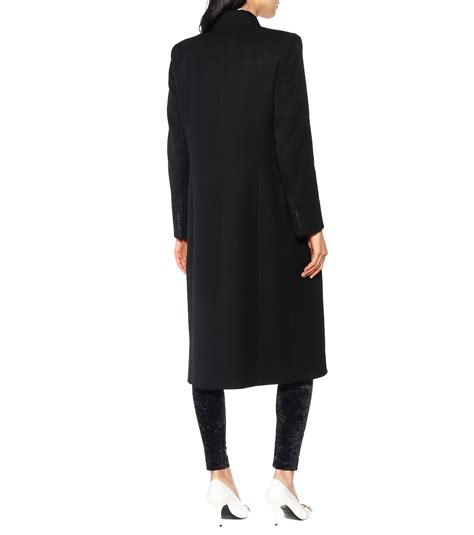 Hourglass Wool Blend Coat In Black Balenciaga Mytheresa