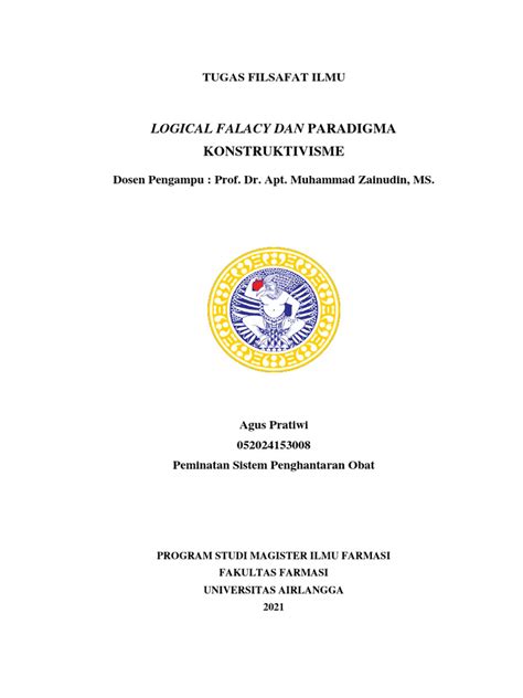Tugas Filsafat Ilmu Logical Falacy Dan Paradigma Konstruktivisme Pdf