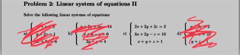 solved problem 2 linear system of equations ii solve the